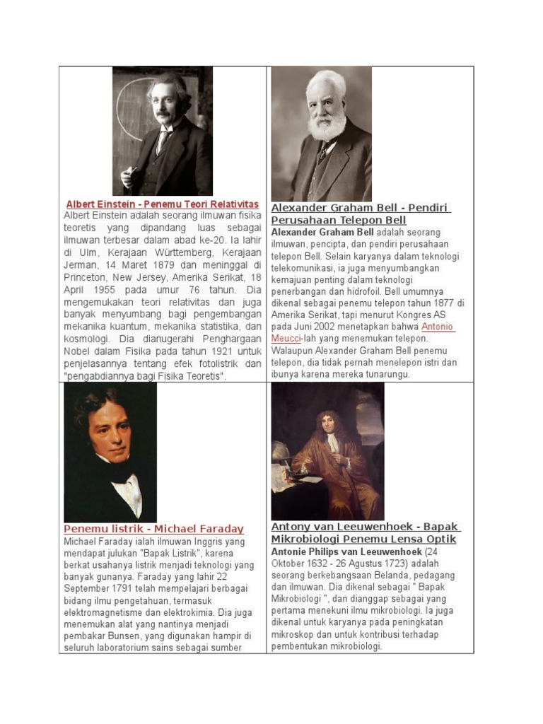Tokoh Tokoh Penemu Di Dunia | PDF