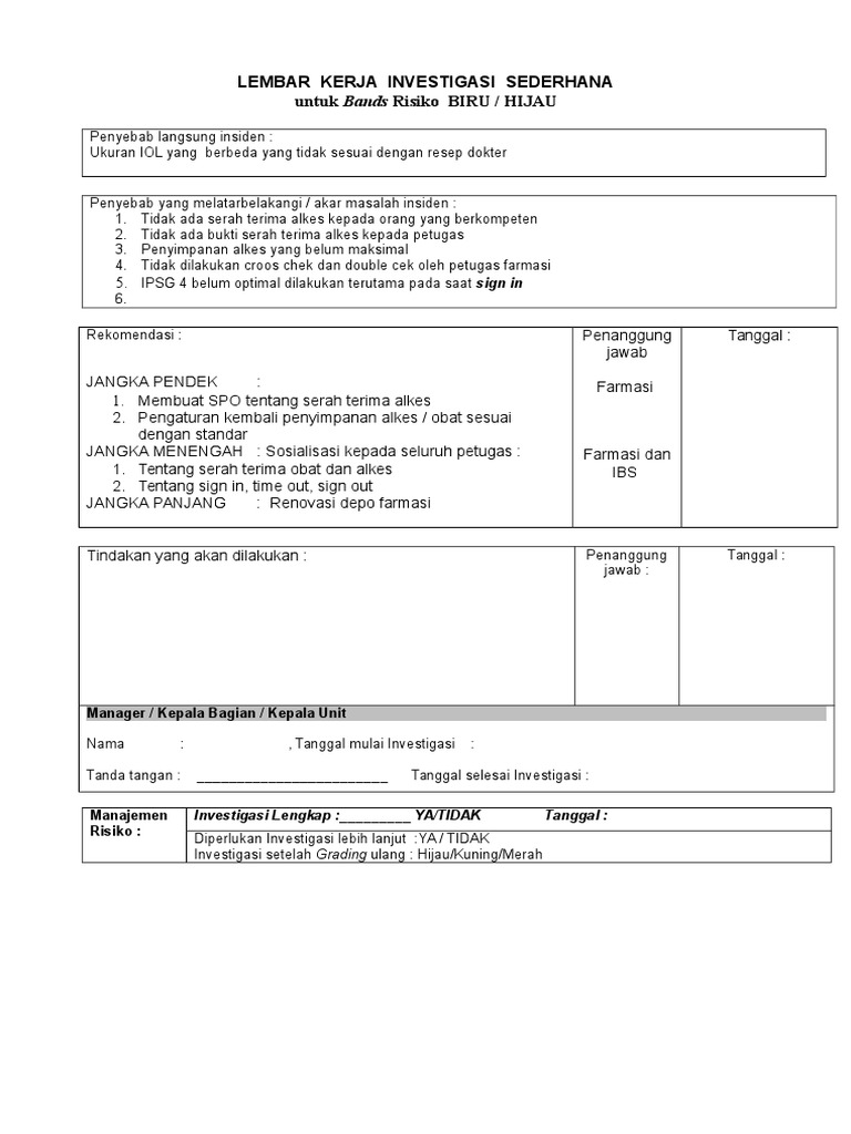 11b.form Studi Kasus II - Simple Investigation | PDF