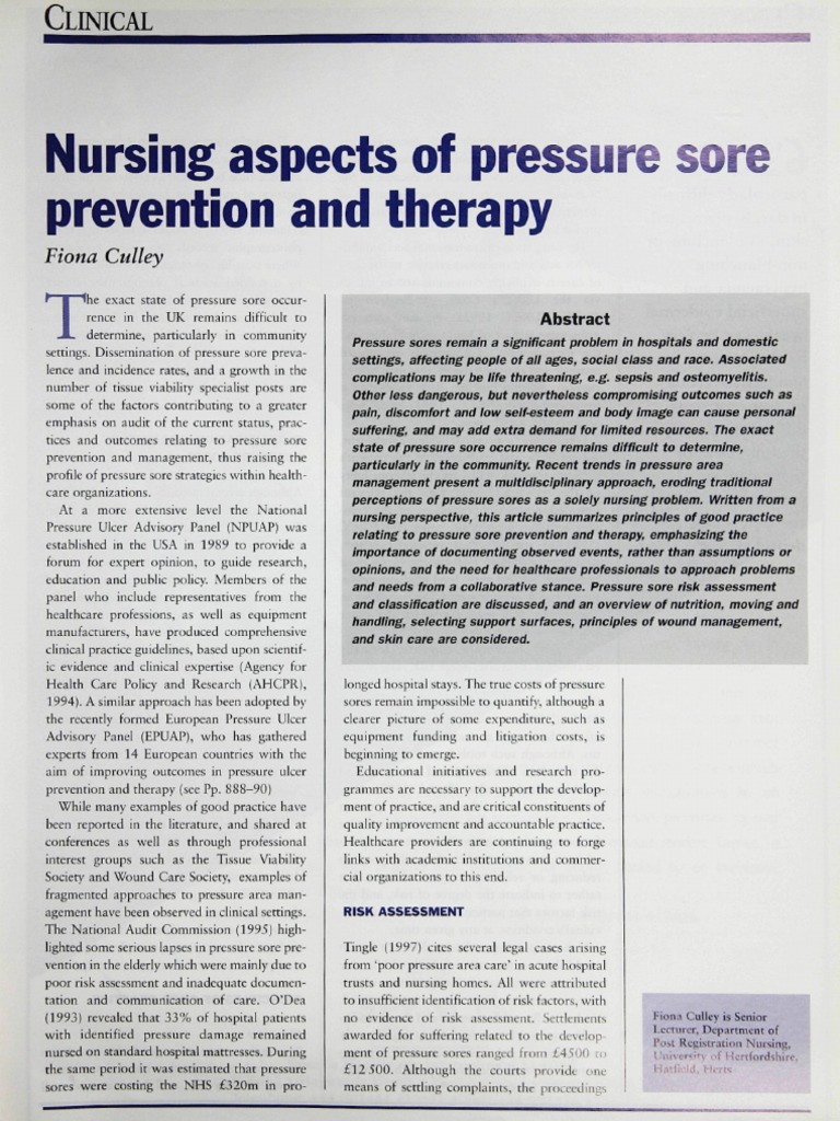 Nursing Aspects of Pressure Sore Prevention and Therapy: Fiona Culley ...