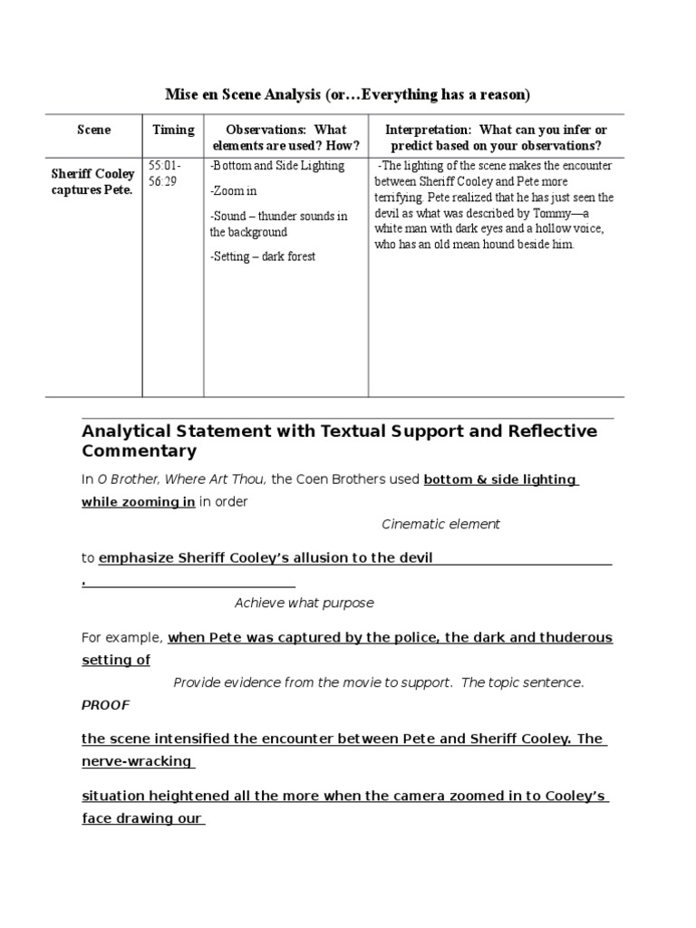 Mise en Scene Analysis | PDF