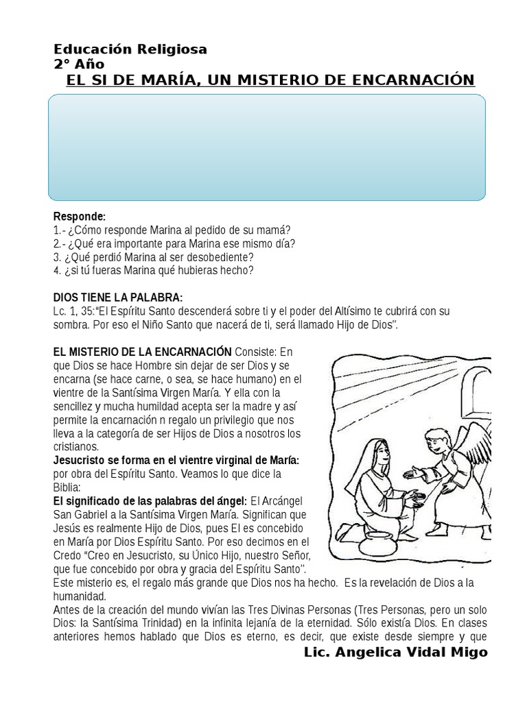 FICHA de TRABAJO Nacimiento de Jesus | Trinidad | María, madre de Jesús ...