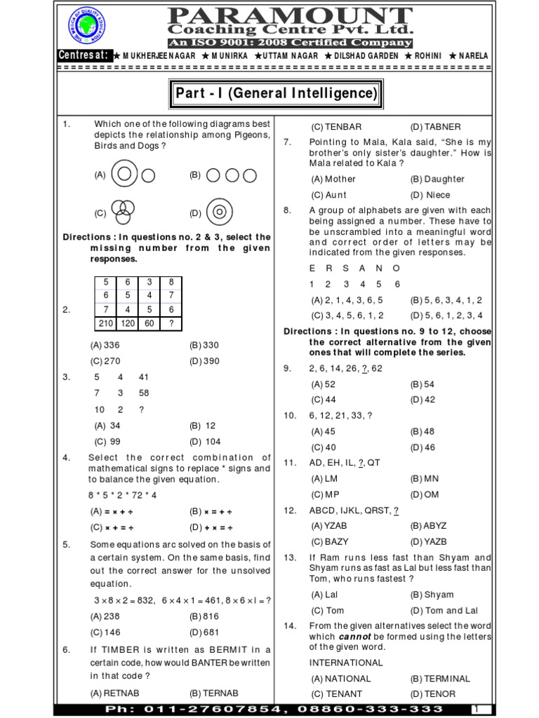 SSC Mock Test - 41 PDF | PDF | Fraction (Mathematics) | Teaching ...