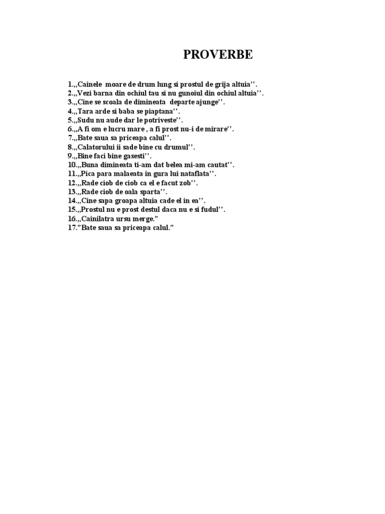 Proverbe | PDF