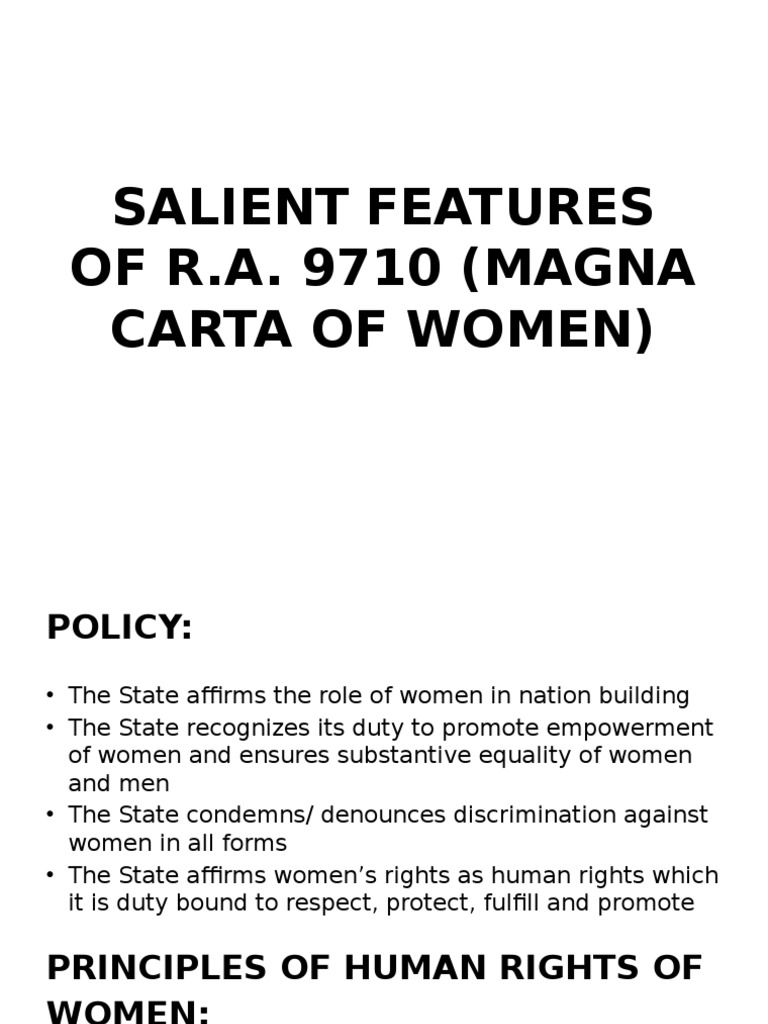 R.A. 9710 Magna Carta of Women | PDF R.A. 9710 Magna Carta of Women | PDF