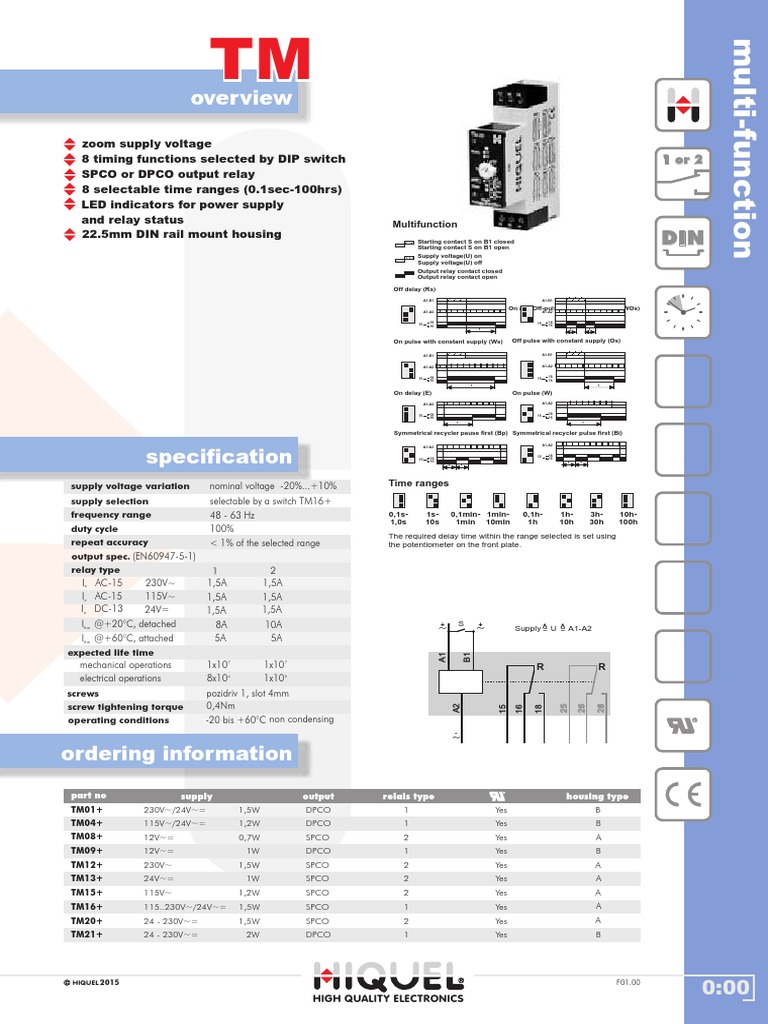 Hiquel Teac A303 Relay Specifications | PDF | Relay | Electrical Equipment