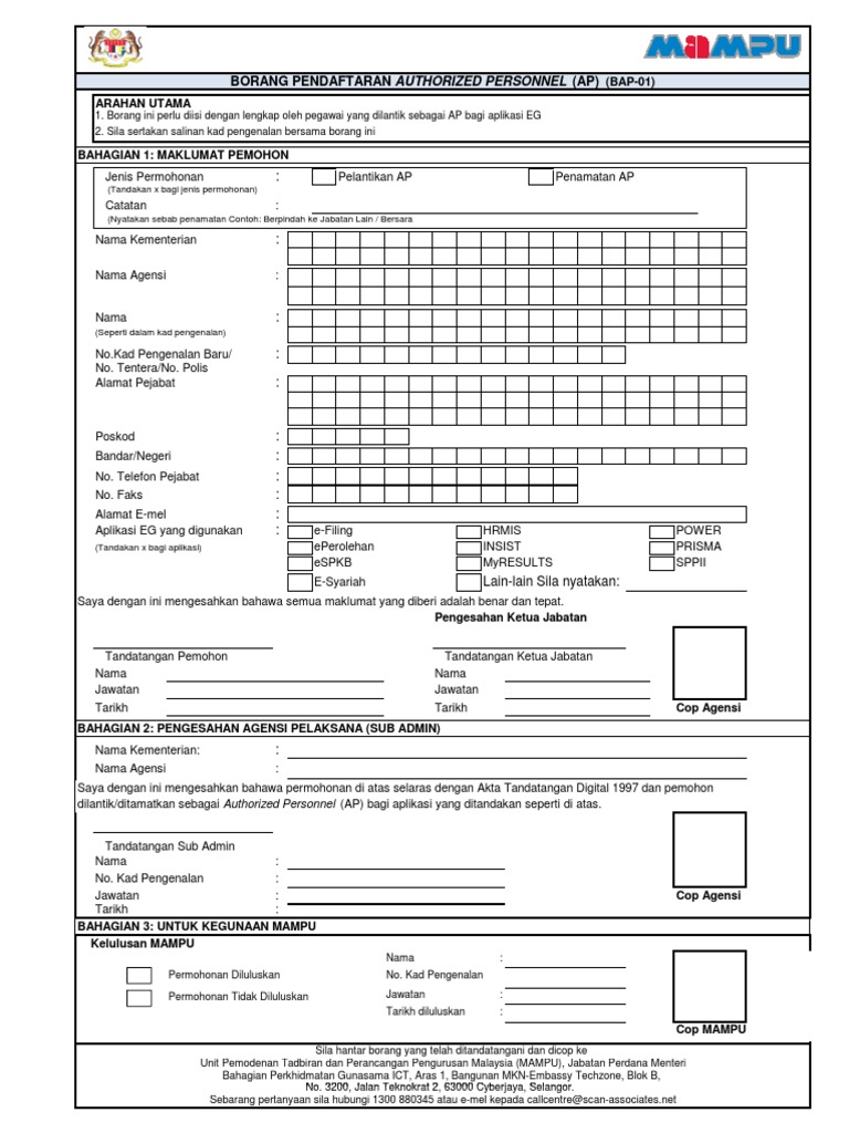 Borang Pendaftaran Ap PDF | PDF