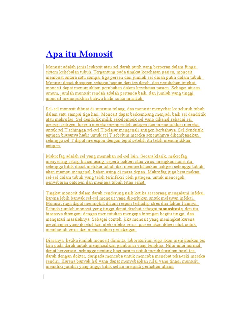 Apa Itu Monosit | PDF