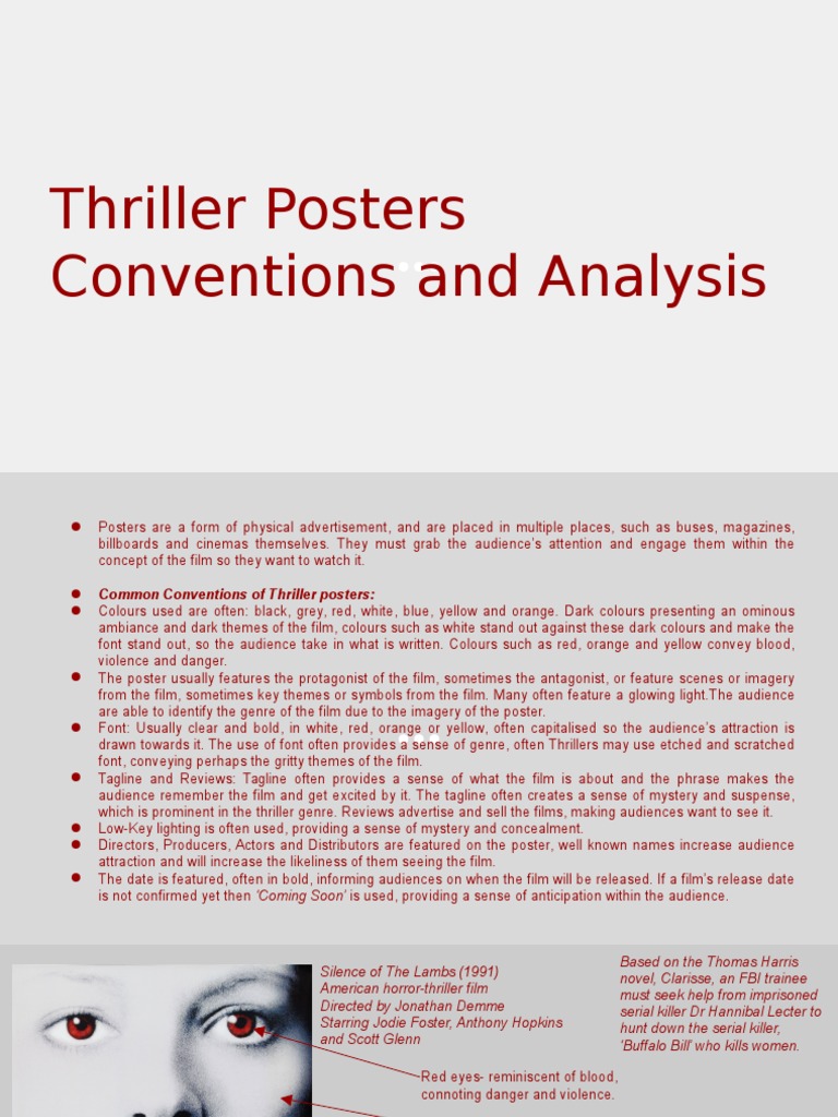 Analyzing Thriller Movie Posters | PDF | Leisure