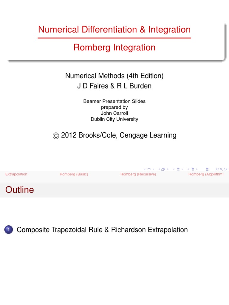 Lecture Notes 10-Romberg Integration 2 | PDF | Numerical Analysis ...