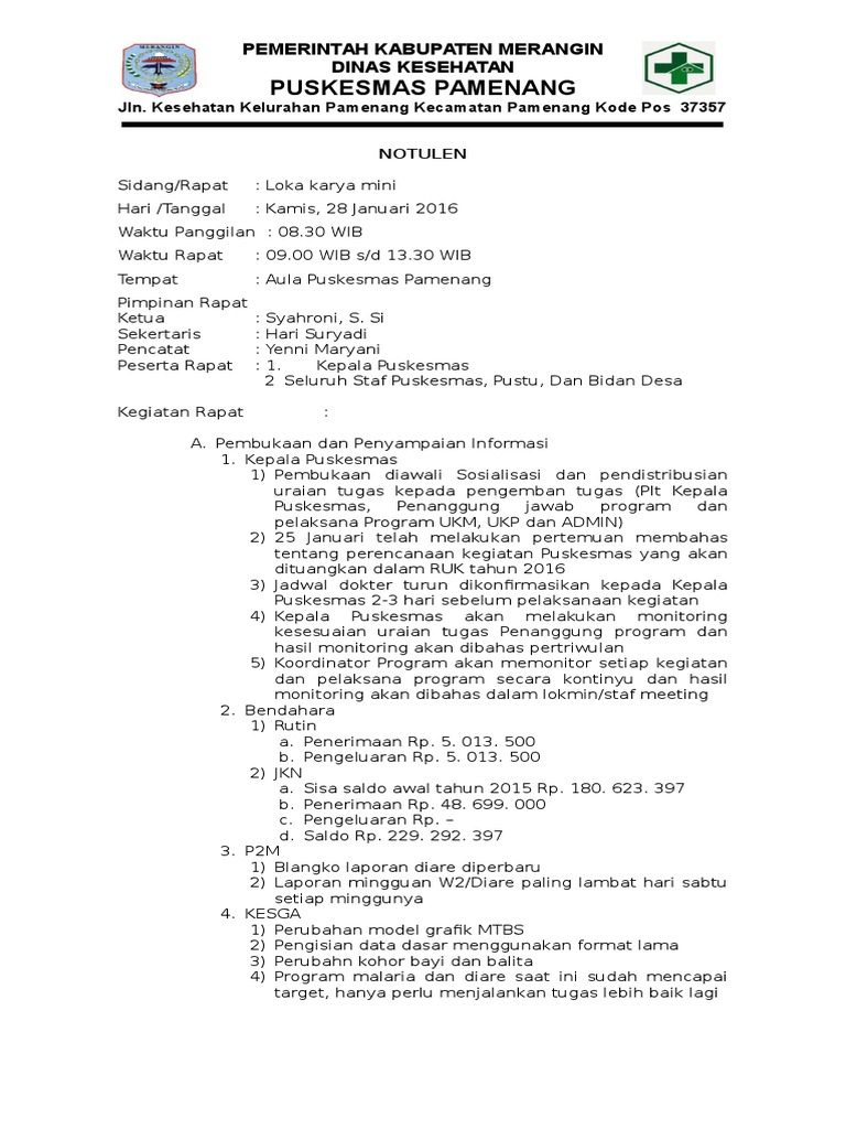 Notulen Lokmin | PDF