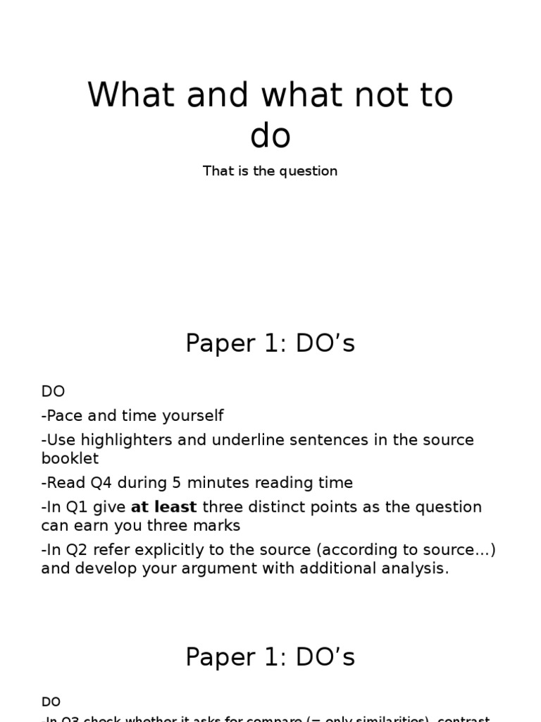 Dos and Donts For Glopo Exam 2 | PDF | Essays | Epistemology