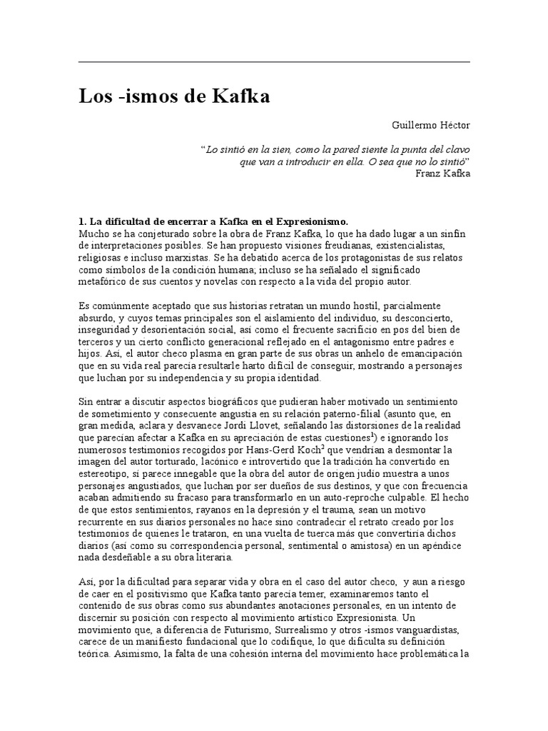 Los Ismos de Kafka | PDF | Franz Kafka | Expresionismo