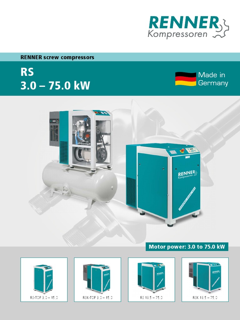 RENNER RS Compressors Brochure | PDF | Gas Compressor | Belt (Mechanical)