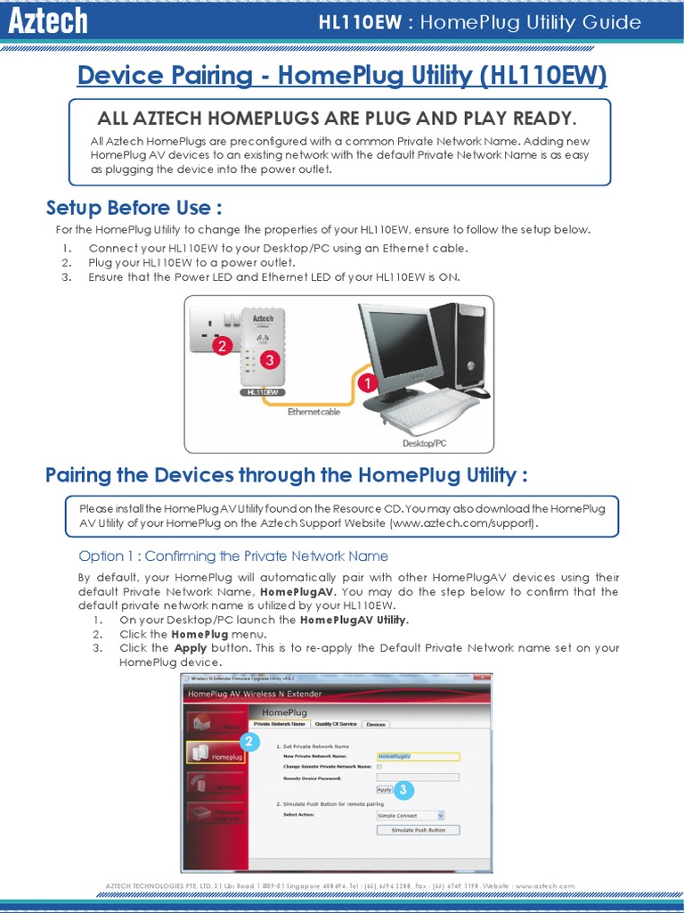 Aztech HomePlug AV Utility Guide | PDF | Computer Network ...