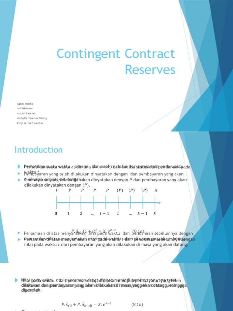Contingent Contract Reserves | PDF