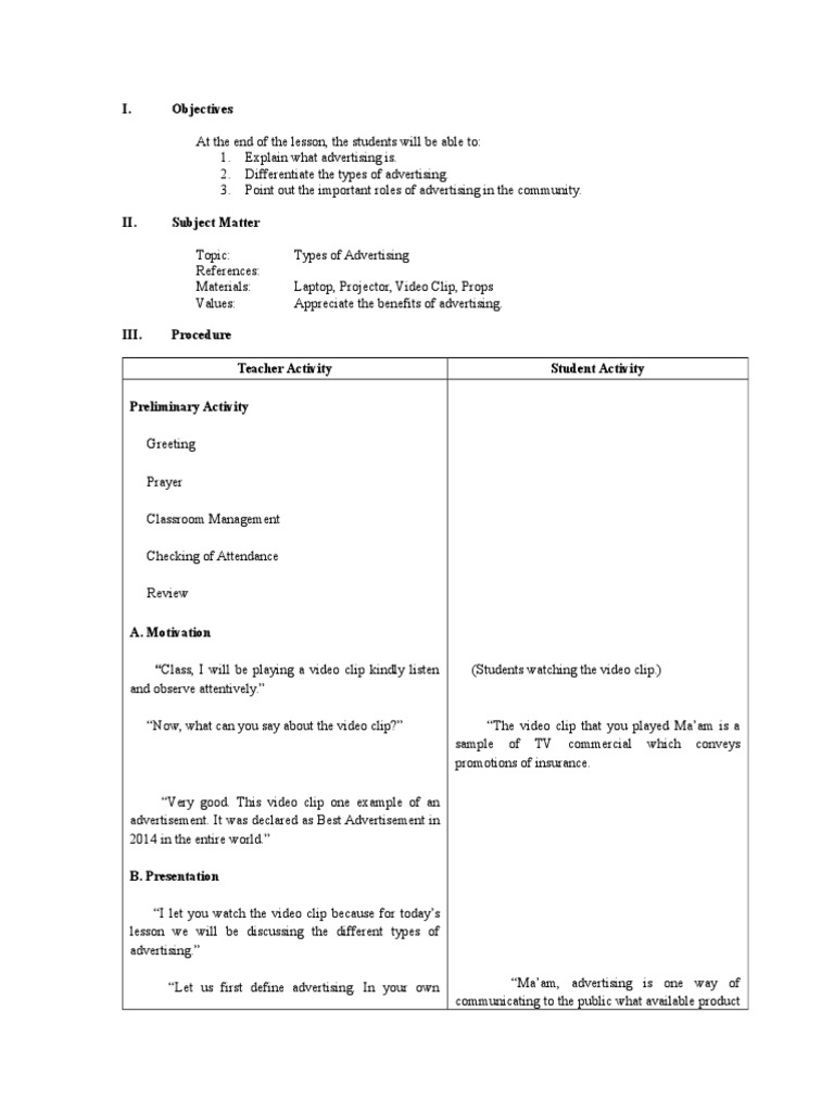 Lesson Plan - Advertising | PDF | Direct Marketing | Billboard