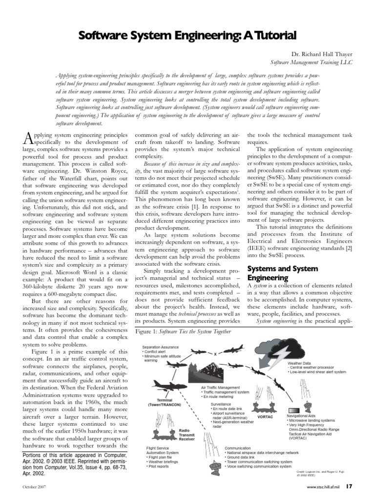 Software System Engineering-Thayer | PDF | Systems Engineering | Air ...
