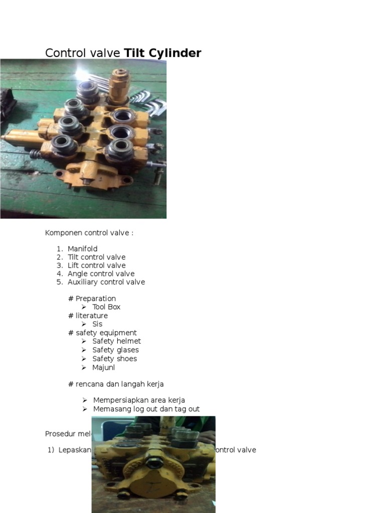 Prosedur Perbaikan Katup Kontrol Tilt | PDF | Teknologi & Rekayasa