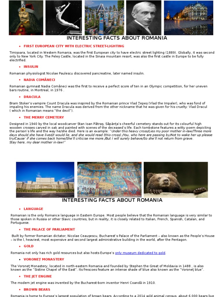 Romania Interesting Facts | PDF | Romania | Dracula