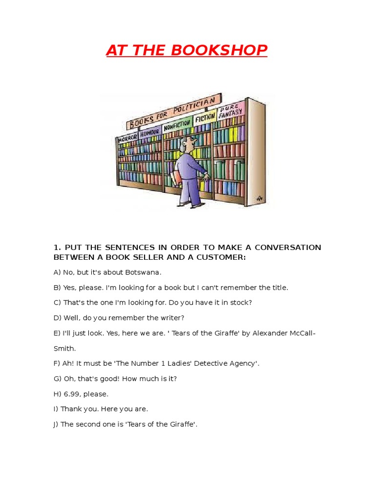 At The Bookshop Worksheet | PDF