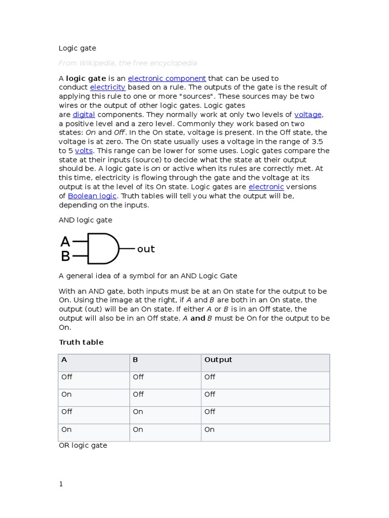 Logic Gates 1 | PDF | Logic Gate | Field Effect Transistor