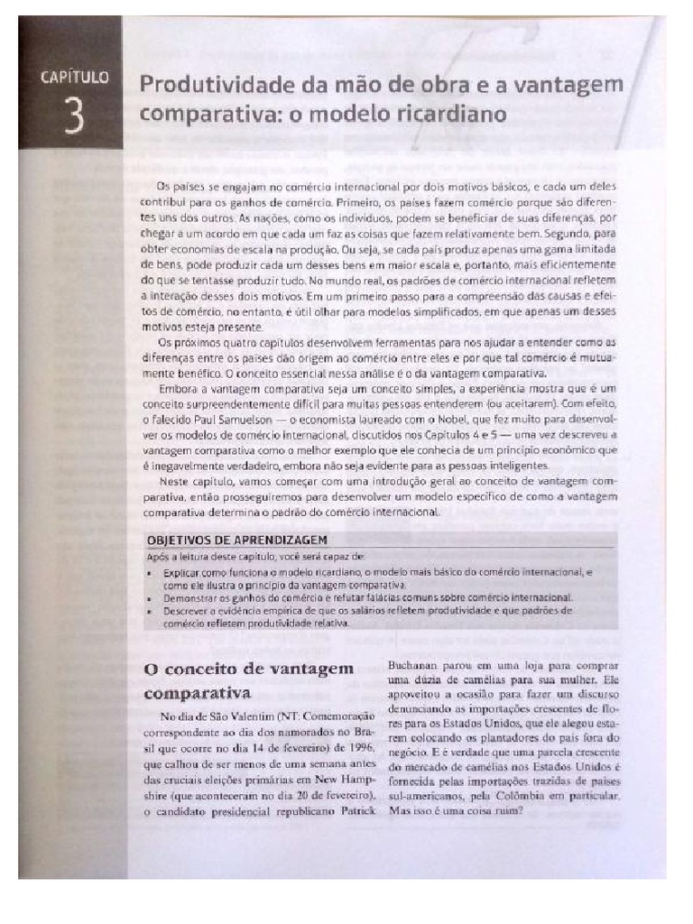 Economia Internacional, Cap. 3 - Krugman e Obstfeld | PDF