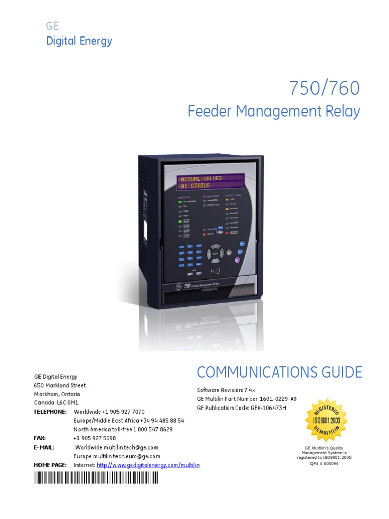 750/760 Feeder Management Relay | PDF | Network Packet | Communications ...