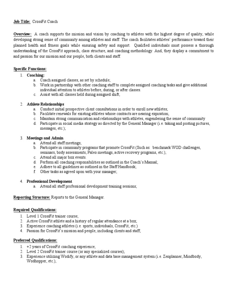 CrossFit Coach General | Download Free PDF | Facilitator | Psychology