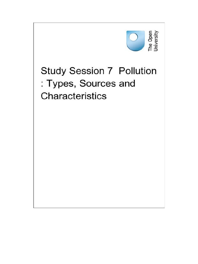 Study Session 7 Pollution Types Sources and Characteristicssad | PDF ...