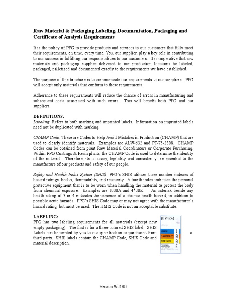 Packaging and Label Raw Material | PDF | Packaging And Labeling | Pallet