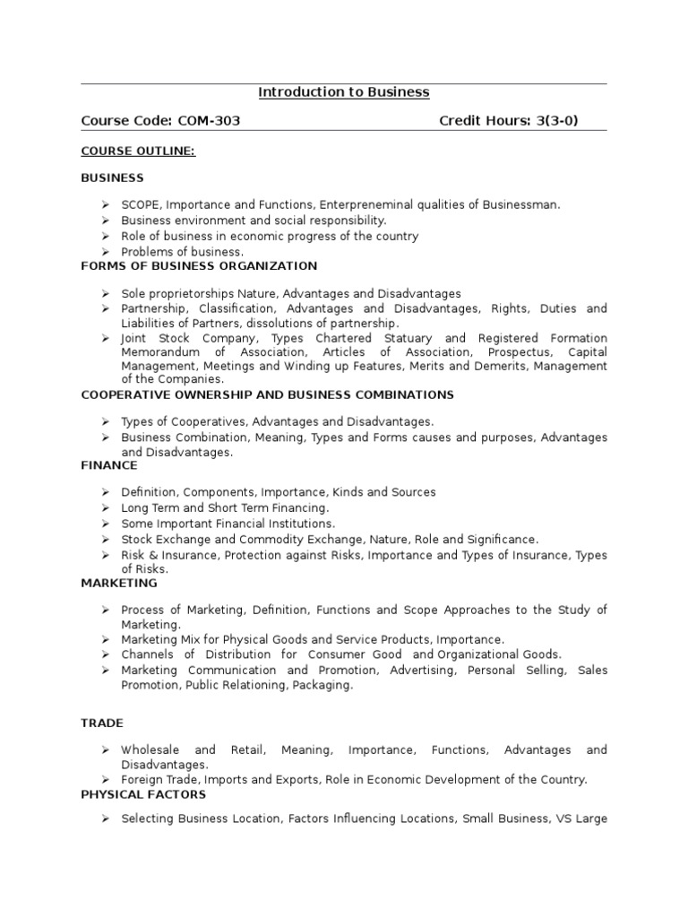 Introduction To Business | PDF