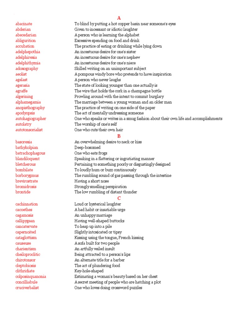 Unusual English Words | PDF | Foreign Language Studies