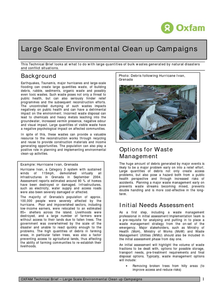 Large Scale Environmental Clean Up Campaigns | PDF | Waste Management ...