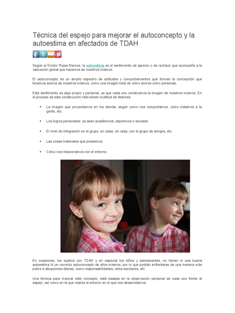 Técnica Del Espejo para Mejorar El Autoconcepto y La Autoestima | PDF ...