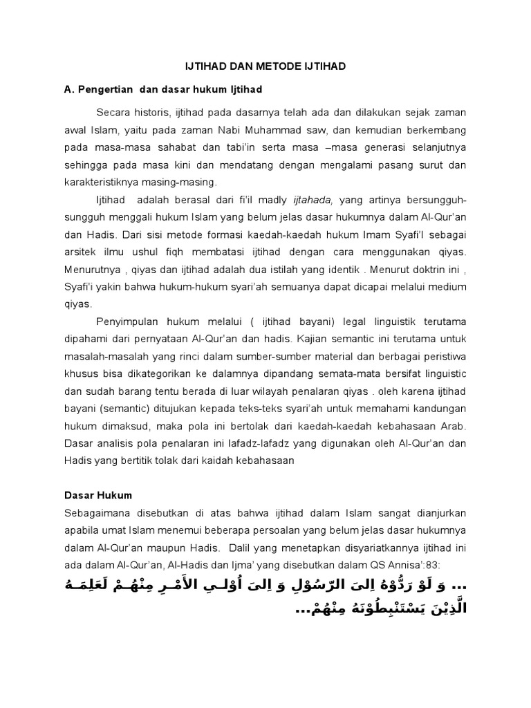 Ijtihad Dan Metode Ijtihad | PDF