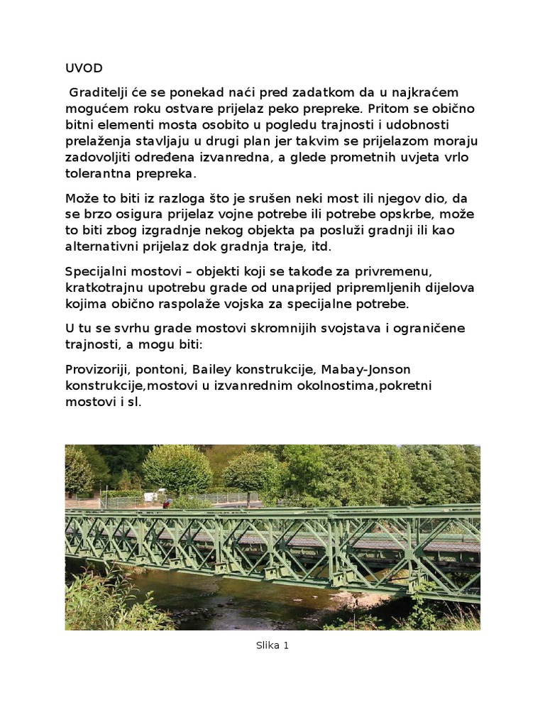 Specijalne Vrste Mostova (Plutajuci Mostovi) | PDF