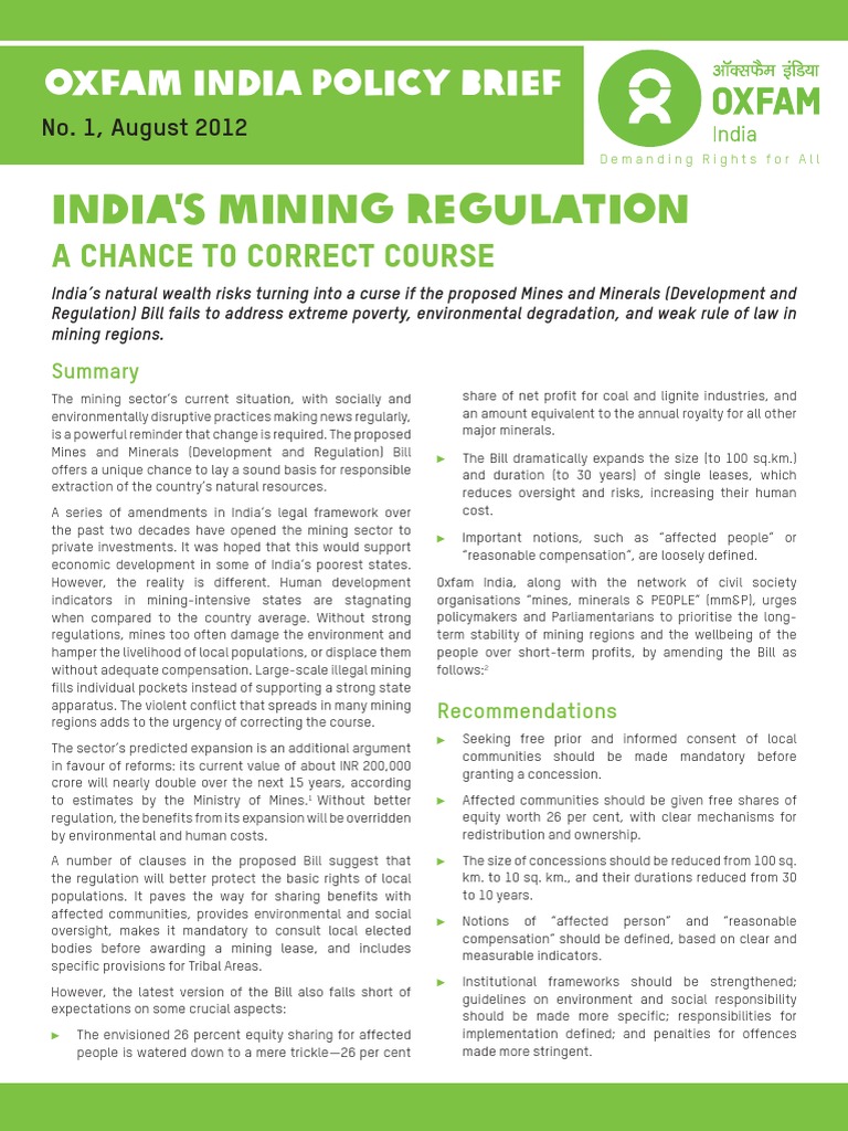 India's Mining Regulation: A Chance To Correct Course | PDF | Mining ...