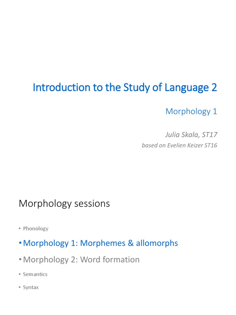 Morpho 1 ST17moodle | PDF | Morphology (Linguistics) | Word
