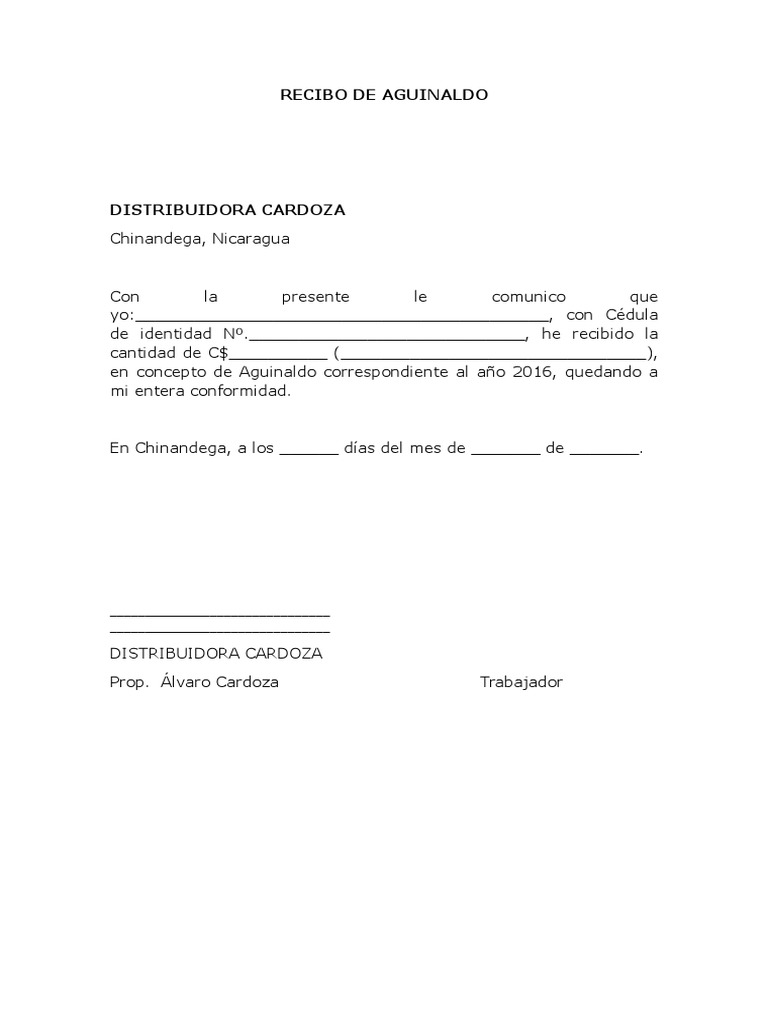 Recibo de Aguinaldo