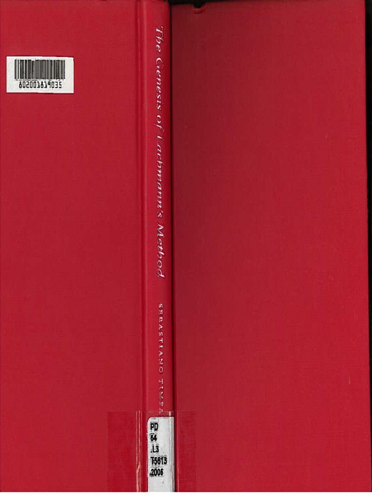 Sebastiano Timpanaro - The Genesis of Lachmann's Method | PDF | Sigmund ...