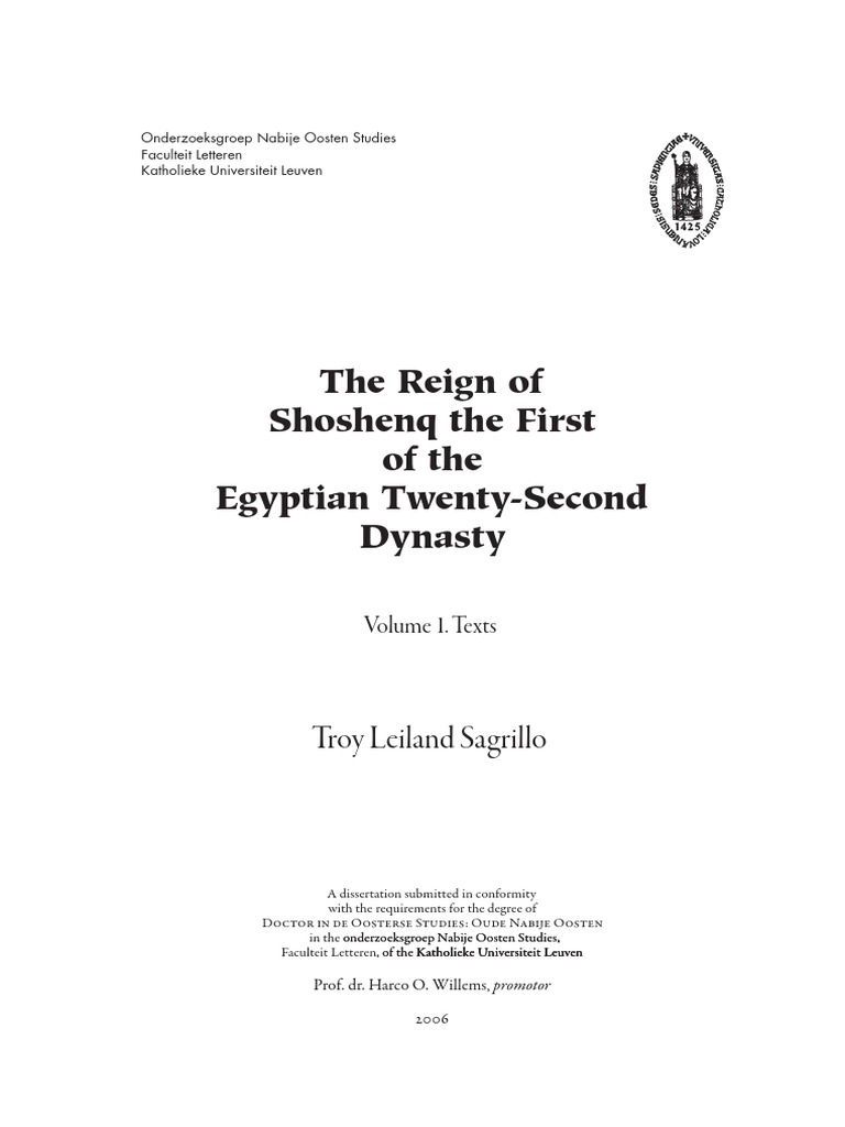 The Reign of Shoshenq I of The Egyptian PDF | PDF | Egypt | Pharaoh