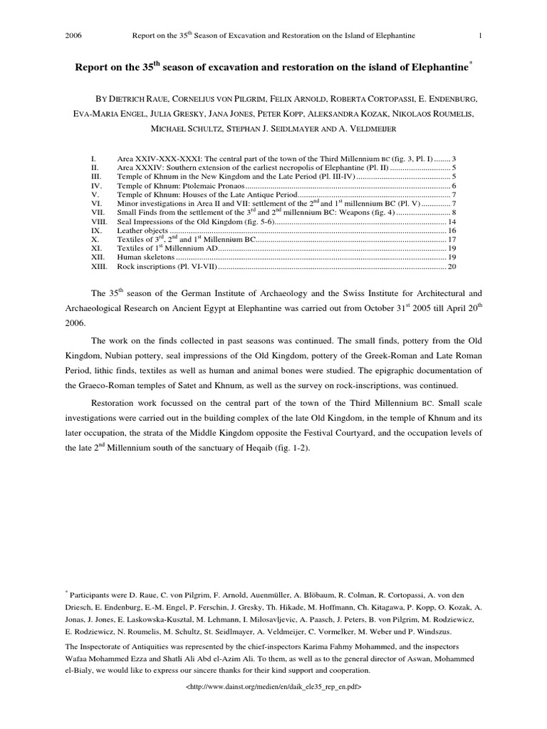 2006 Elephantine Excavation Report | PDF | Shoe | Textiles