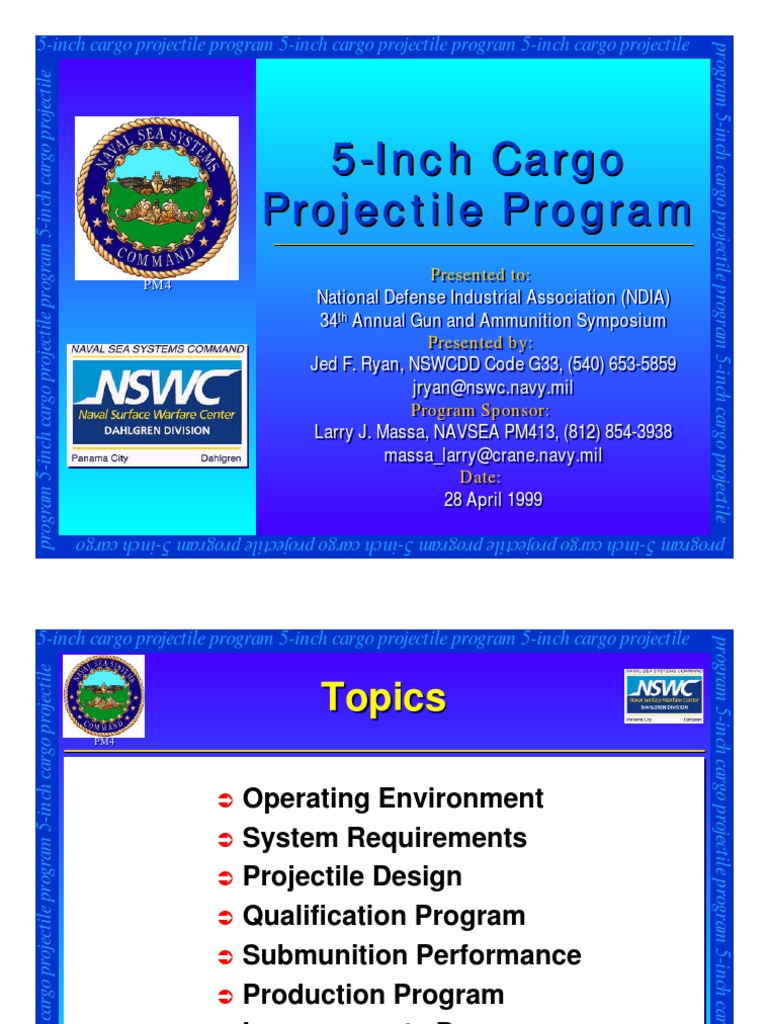 127mm / 5inch Cargo Projectile | PDF | Projectiles | Ammunition