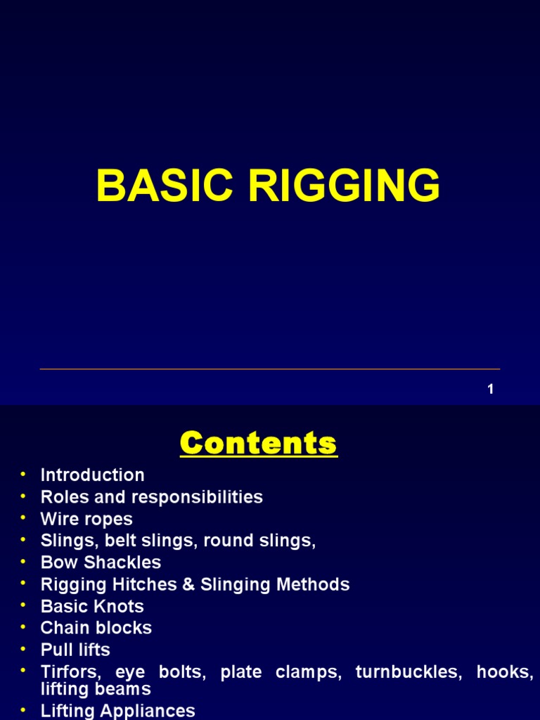 Basic Rigging | PDF | Crane (Machine) | Rope