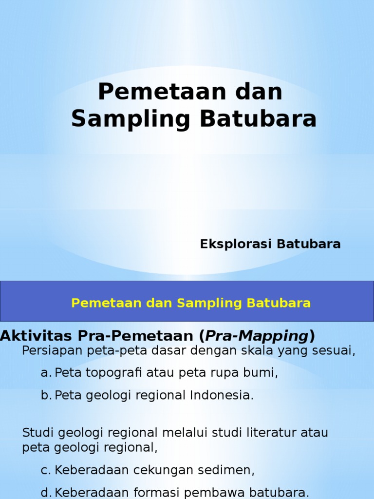 Pemetaan dan Sampling Batubara | PDF