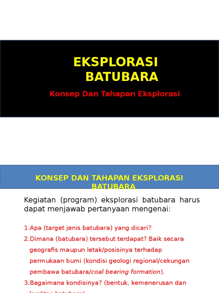 Tahapan Dan Eksplorasi Batubara | PDF | Sains & Matematika