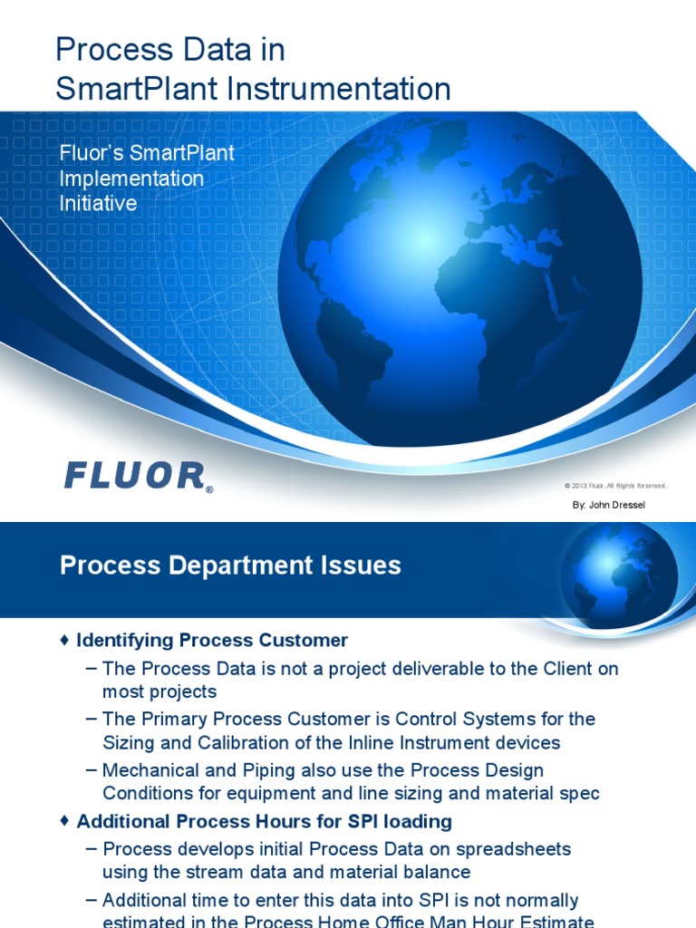 Process Data in Smartplant Instrumentation: Fluor'S Smartplant ...