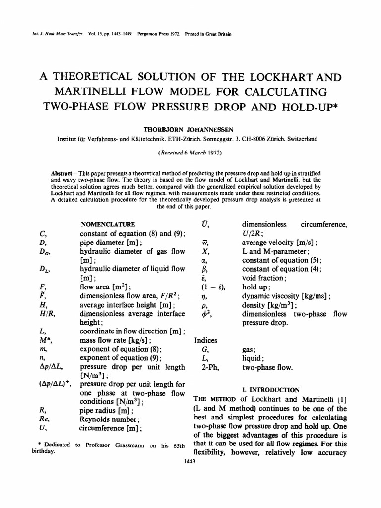 A Theoretical Solution of the Lockhart and Martinelli Flow Model for ...