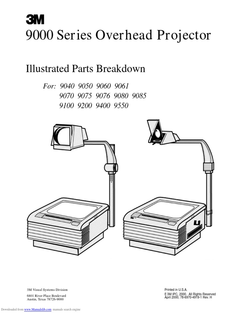 3M 9200 Overhead Projector | PDF | Equipment | Manufactured Goods