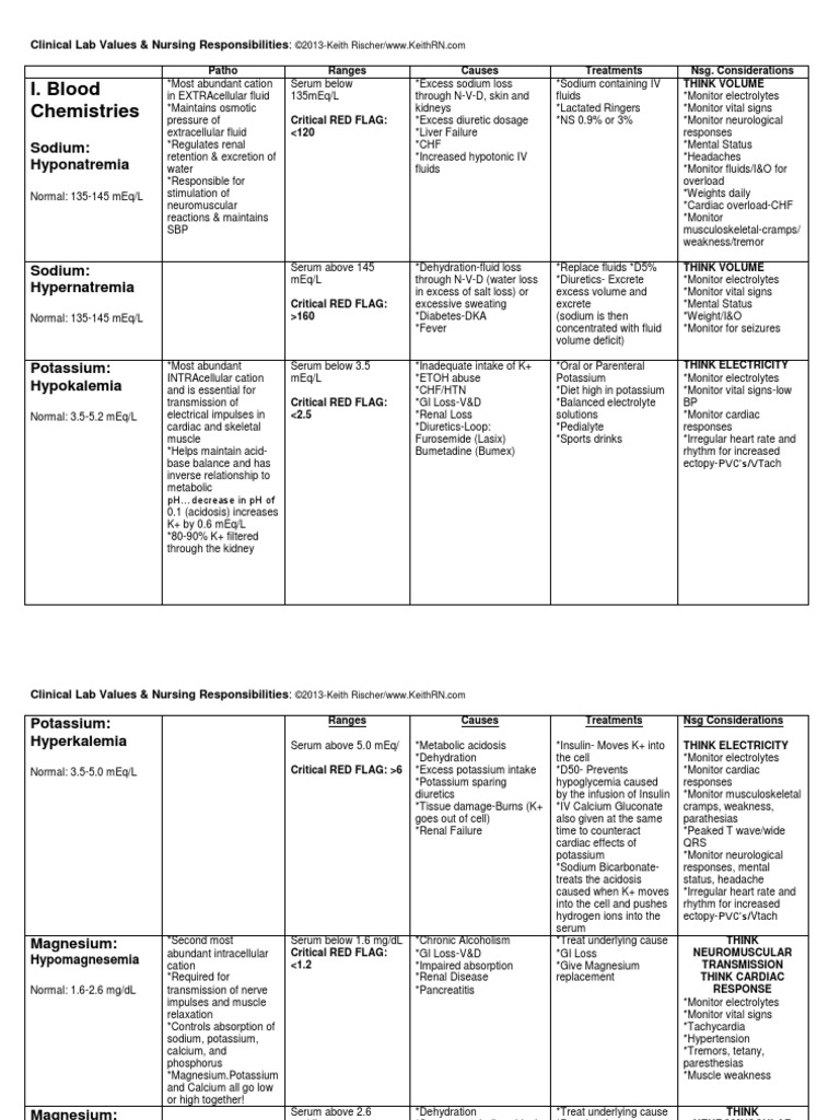 Electrolytes Handout 1 | PDF | White Blood Cell | Magnesium